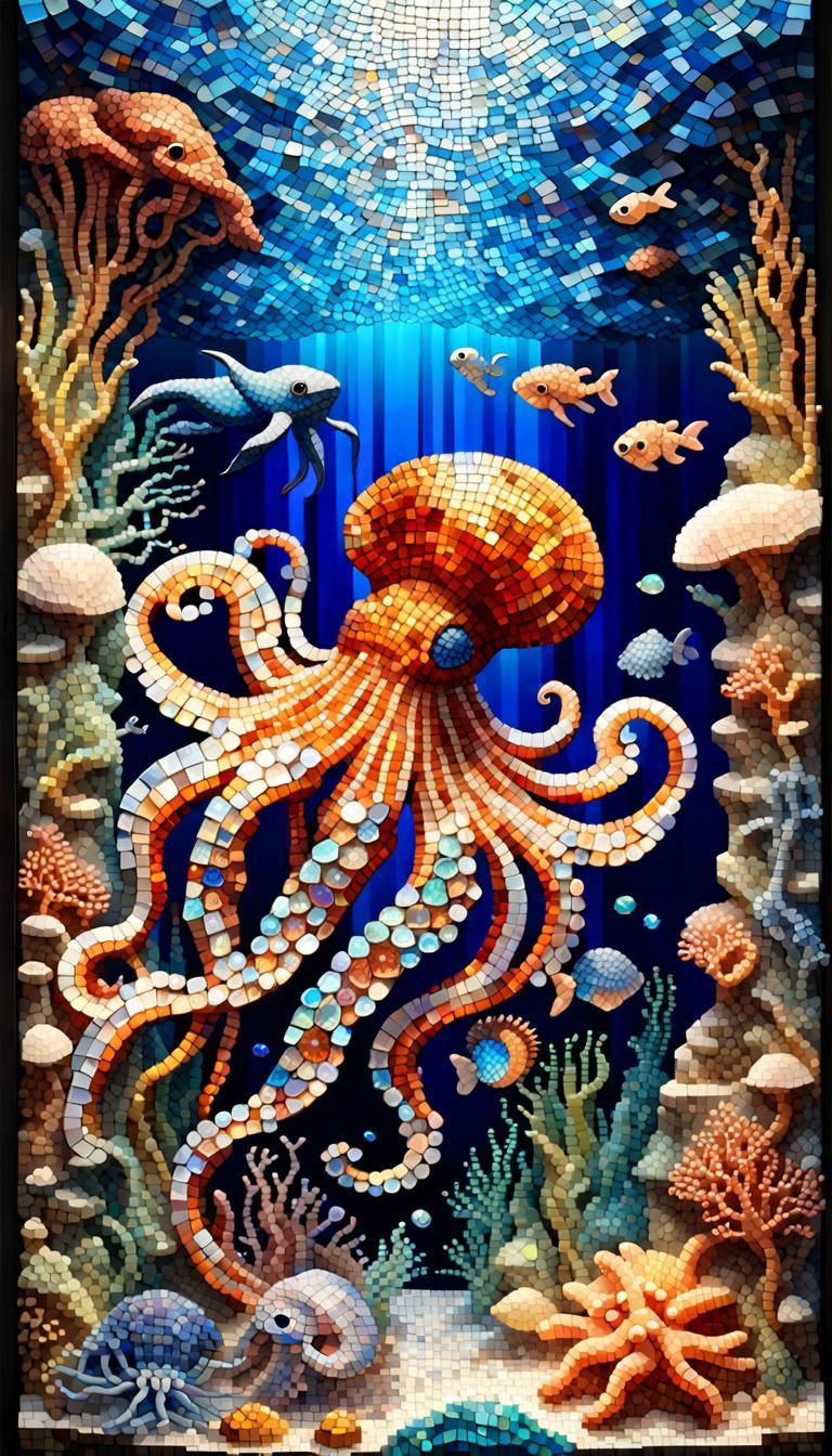 🐠 3D Undersea Mosaic 🦑 - AI Generated Artwork - NightCafe Creator