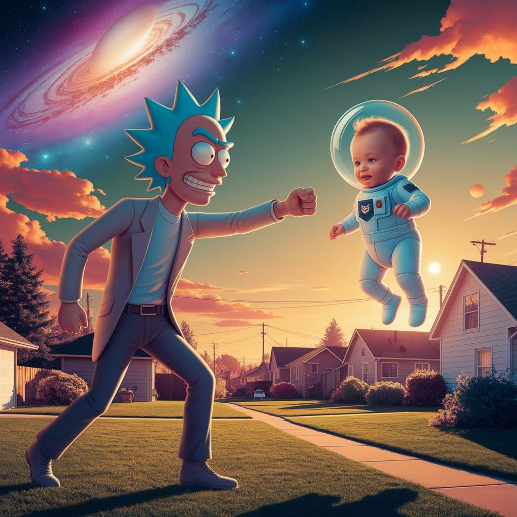 Rick sanchez punching a baby - Rick Sanchez Punches a Floati...