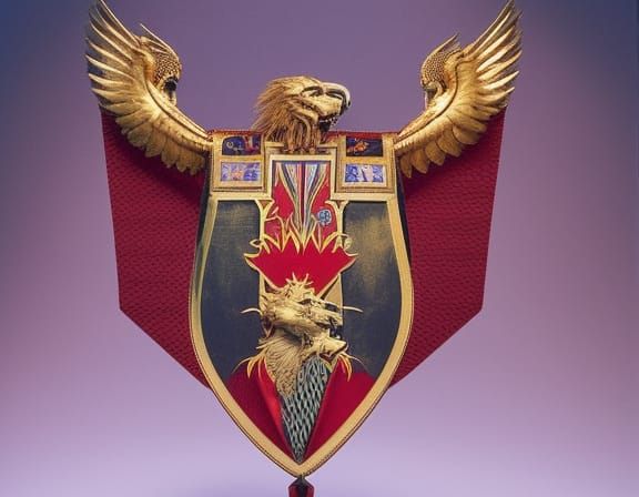 RED VULTURE COAT OF ARMS 26 - AI Generated Artwork - NightCafe Creator