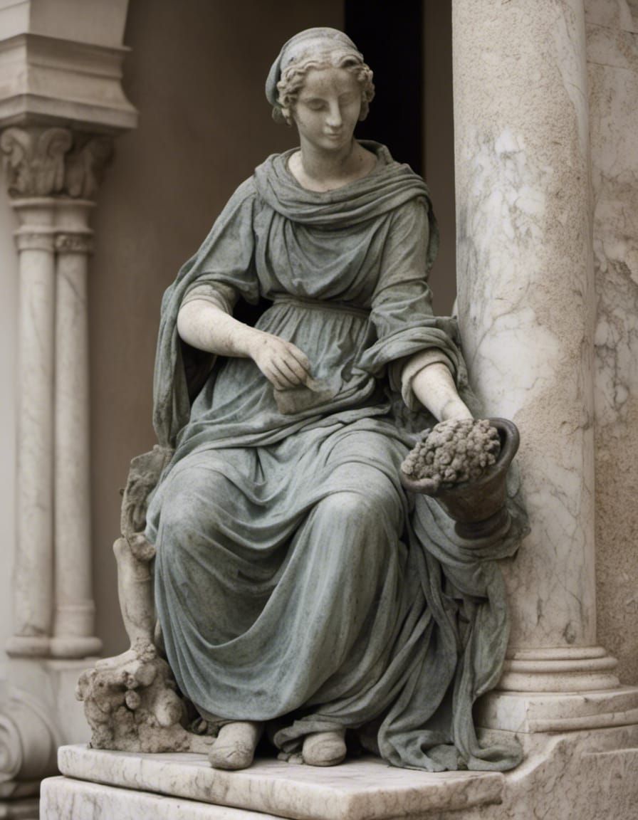 Intricately detailed portrait of a marble woman - AI Generated Artwork ...