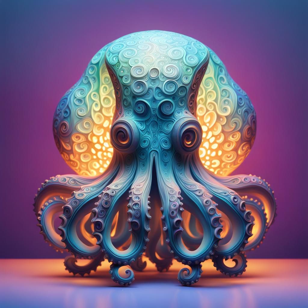 Eccentric Octopus Lamp - AI Generated Artwork - NightCafe Creator