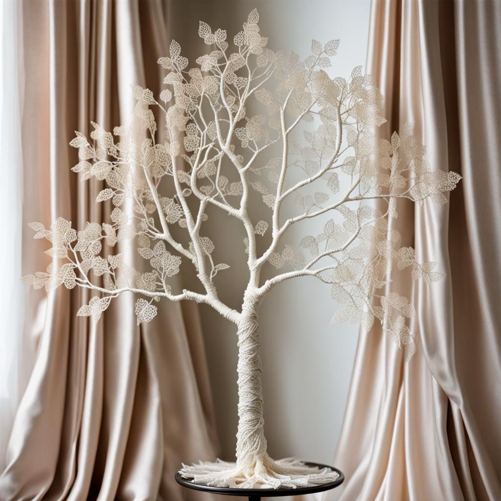 Silk satin lace tree - AI Generated Artwork - NightCafe Creator