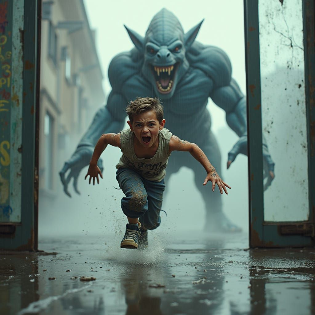 The Survival of The...? - Frantic Man Runs Toward the Viewer...