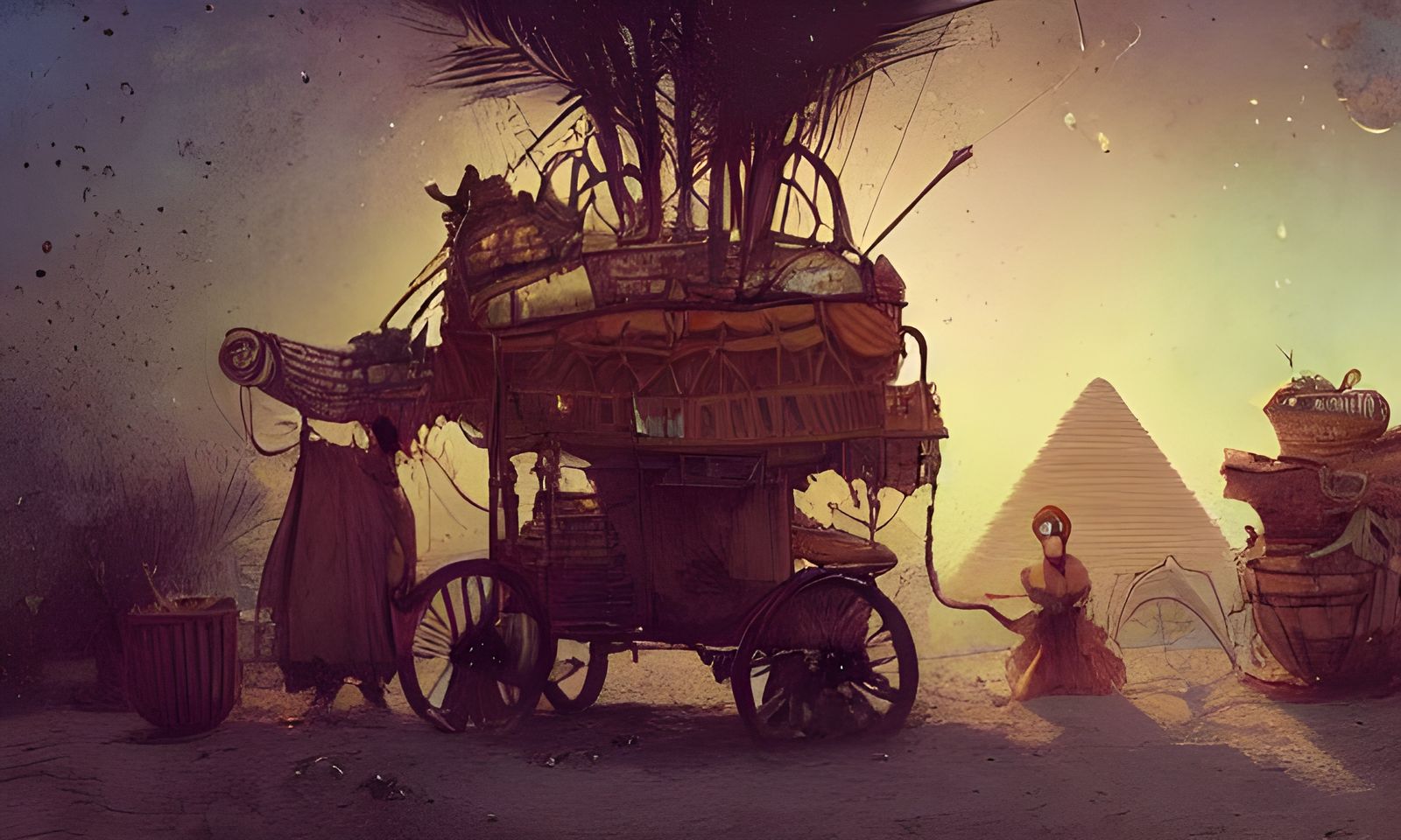 A honeypunk honey Time machine in Egypt late 1800s - AI Generated ...