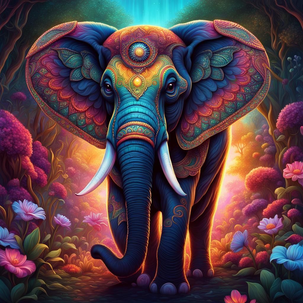 Whimsical elephant - AI Generated Artwork - NightCafe Creator
