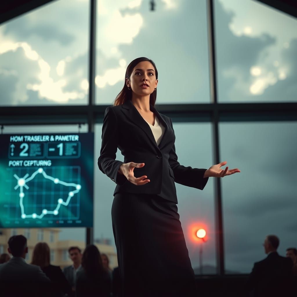 Charismatic Executive in Commanding Pose - AI Art