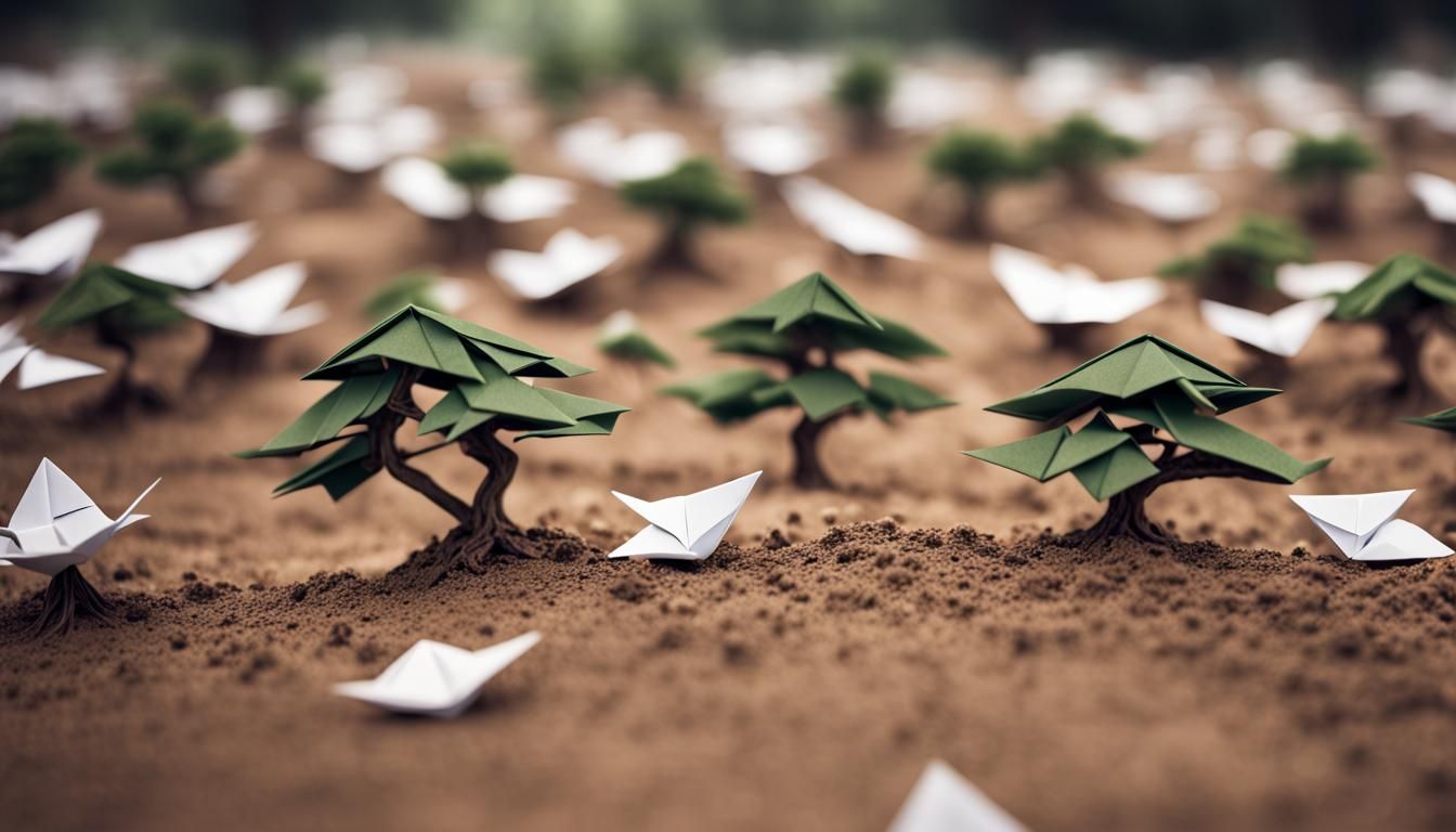 Paper Tree Farm - AI Generated Artwork - NightCafe Creator