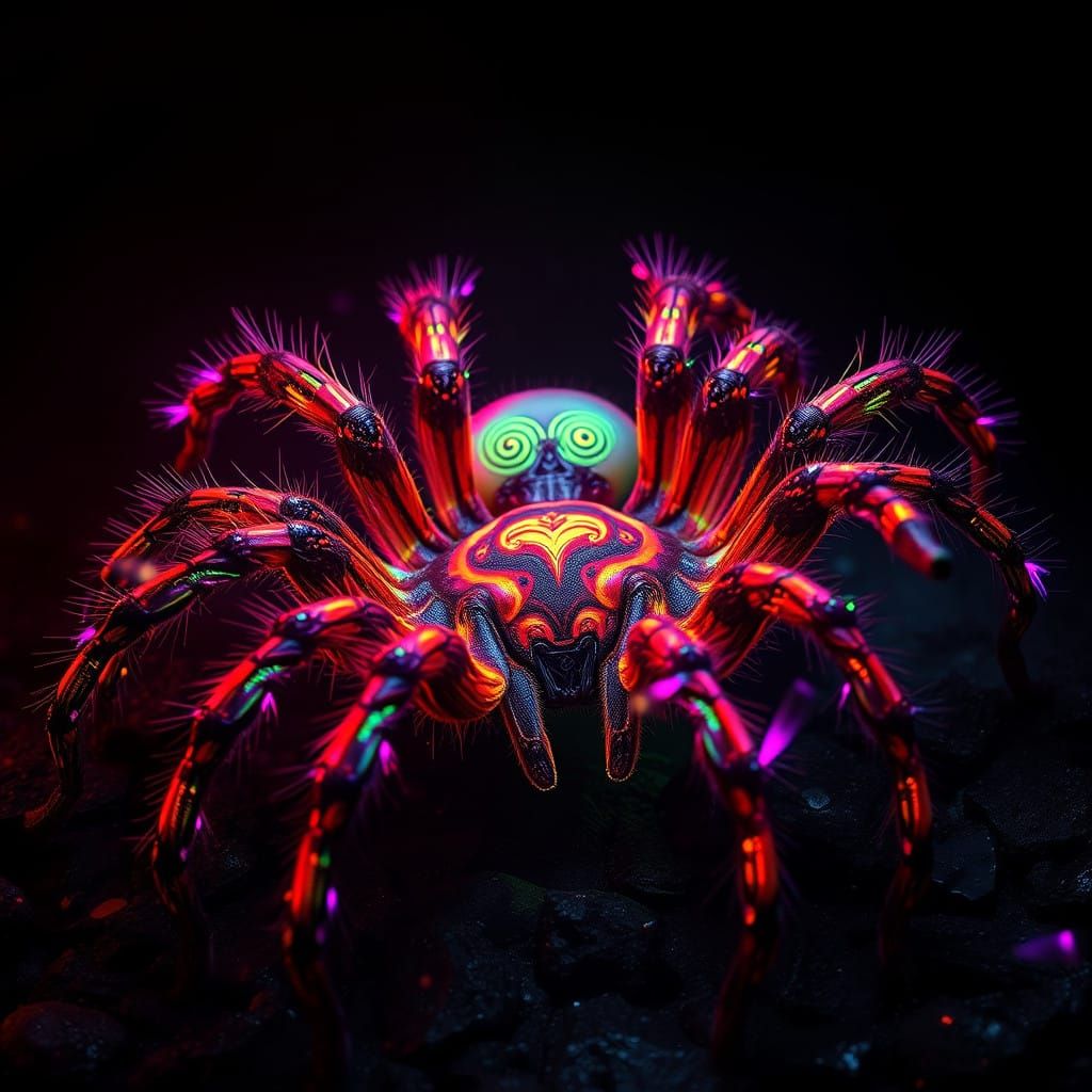 whizzpopping tarantulas - Glowing Tarantulas Dance in a Drea...