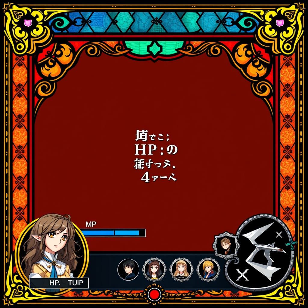 Epic JRPG Battle Scene in Stained Glass and Anime ... - AI Art