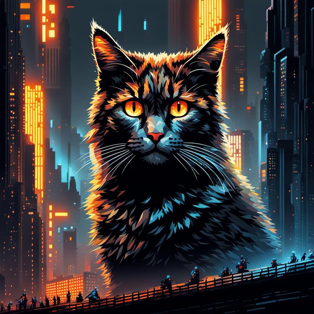 A mysterious cat in the city - AI Generated Artwork - NightCafe Creator