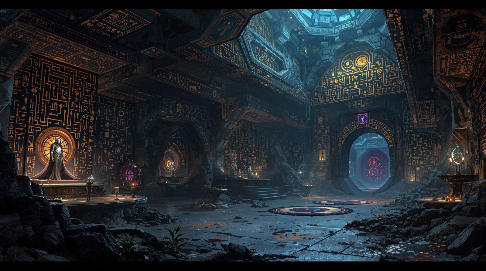 Ancient Alien Ruins in a Haunting, Otherworldly Am... - AI Art