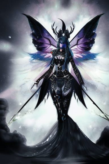 cosmic demonic fairy queen wearing battle armor; power and rank; - AI ...