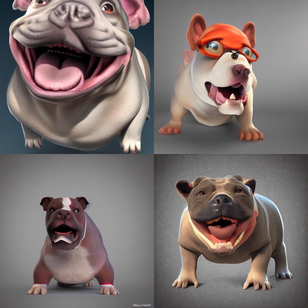 american bully with smile on its face - AI Generated Artwork ...