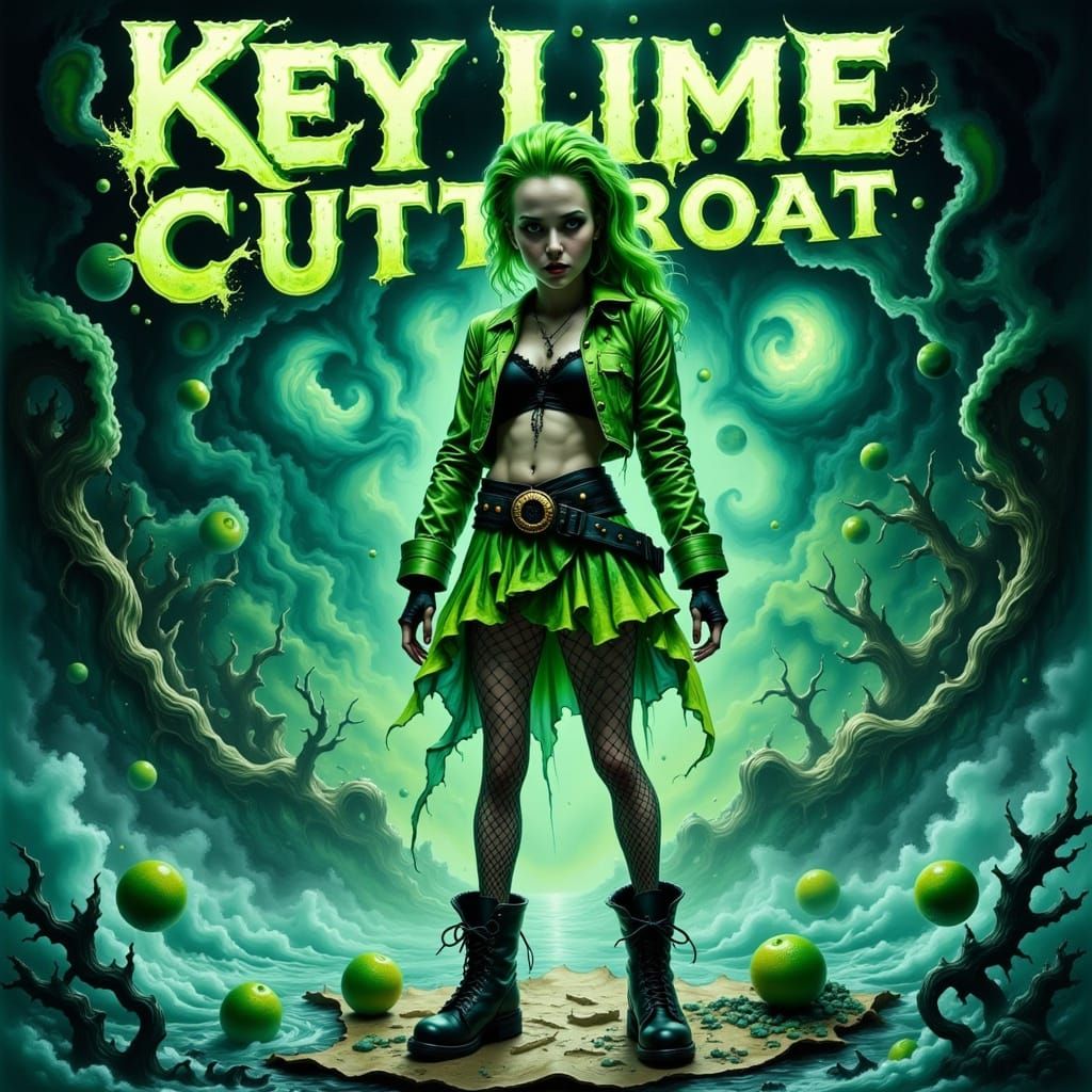 Key Lime Cutthroat in Pirate Punk Chic - AI Art