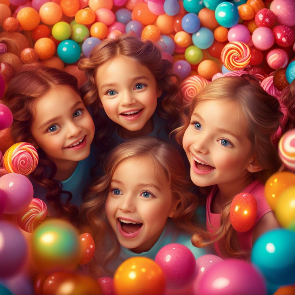 Joyful in candy land #1 - AI Generated Artwork - NightCafe Creator
