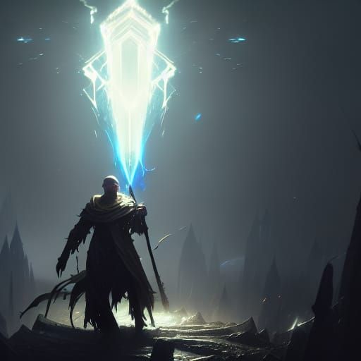 light mage man, using skills a masterpiece, 8k resolution, dark fantasy ...