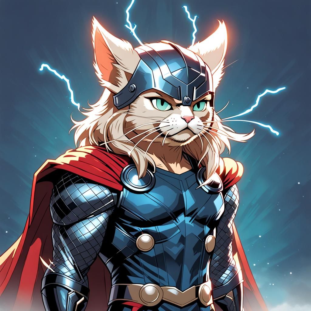 Thor cat - AI Generated Artwork - NightCafe Creator