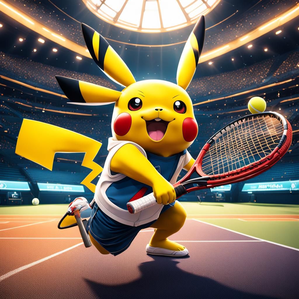 tennis pikachu - AI Generated Artwork - NightCafe Creator