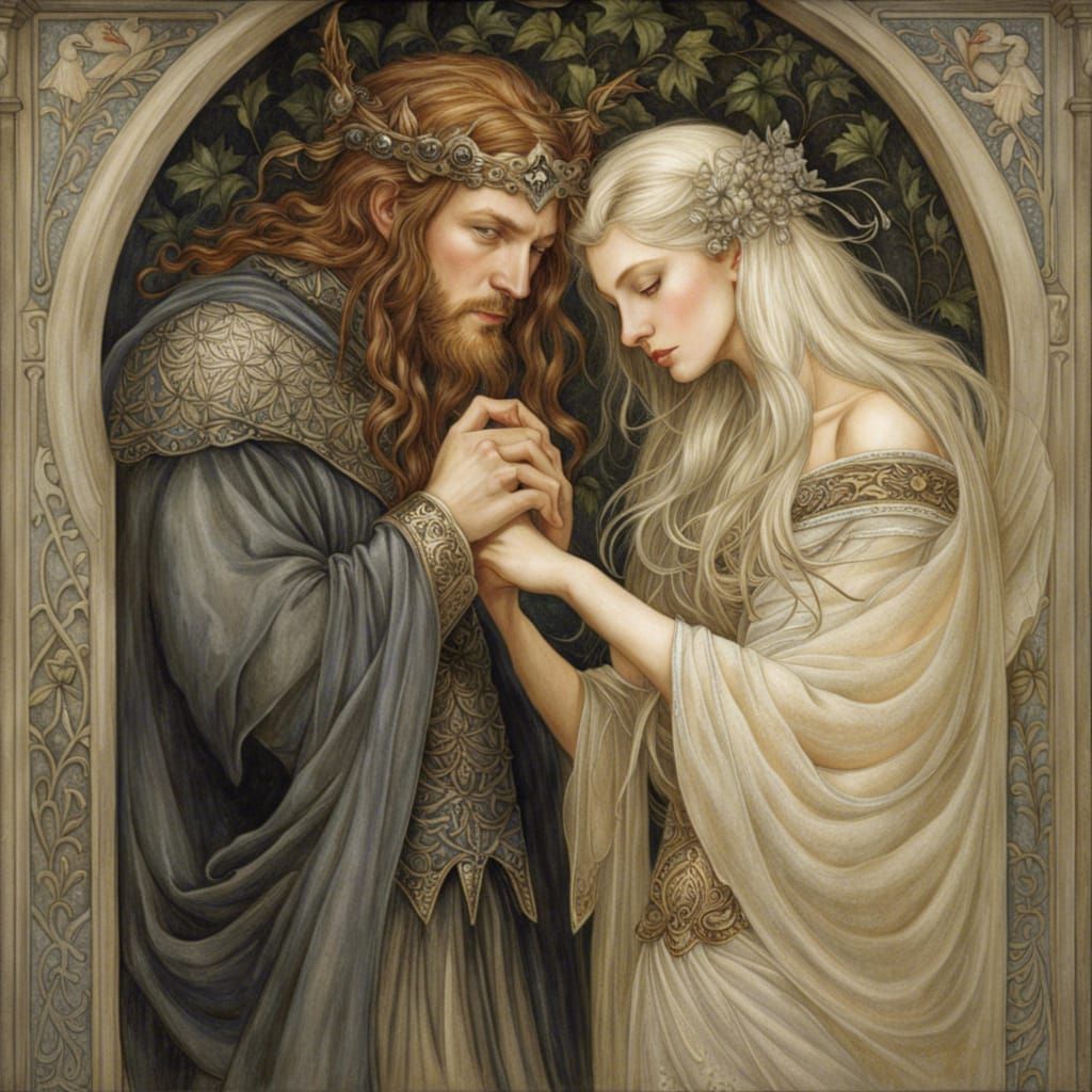 (Artist mix test SDXL 0.9) by Alan Lee :: Anne Stokes :: Rossetti ...