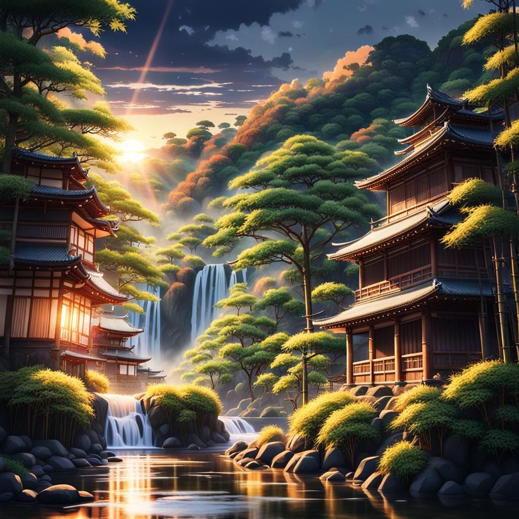 Small town - AI Generated Artwork - NightCafe Creator