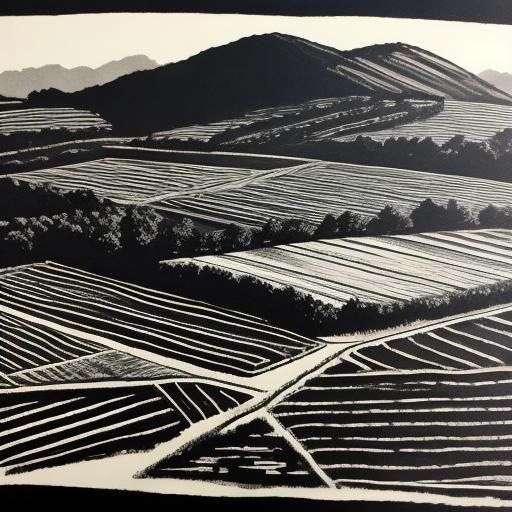 Farm. Ink. Abstract. - AI Generated Artwork - NightCafe Creator