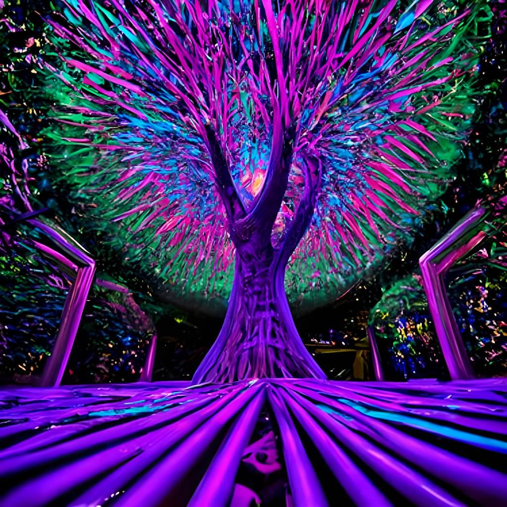 Neon tree - Coherent - AI Generated Artwork - NightCafe Creator