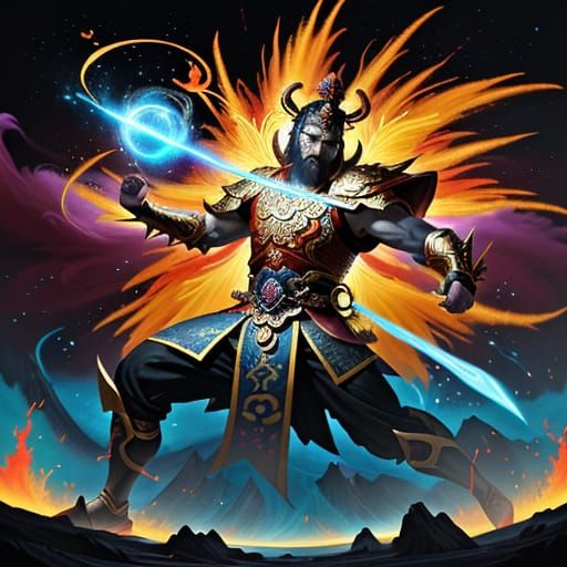 Epic Cosmic Clash: Gods and Demons Unleash Divine ... - AI Art