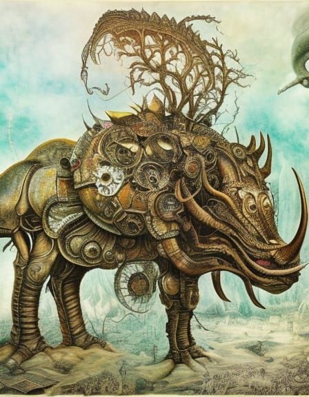 RHINO RIDER 7c - AI Generated Artwork - NightCafe Creator