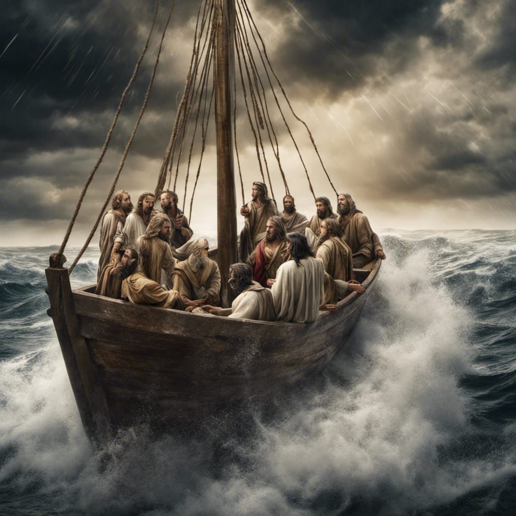 Jesus calmed the storm. - AI Generated Artwork - NightCafe Creator