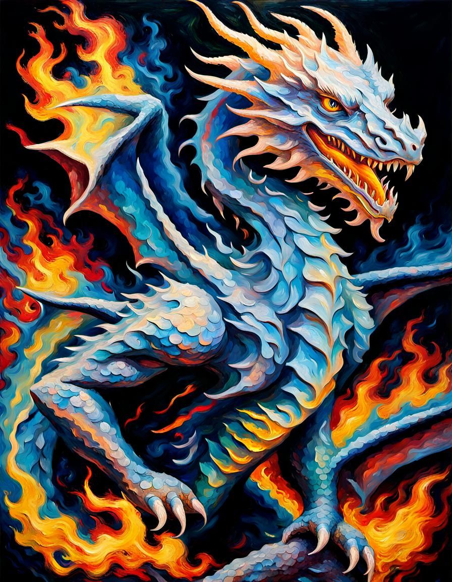CrowPickle's Flaming Dragon - AI Generated Artwork - NightCafe Creator