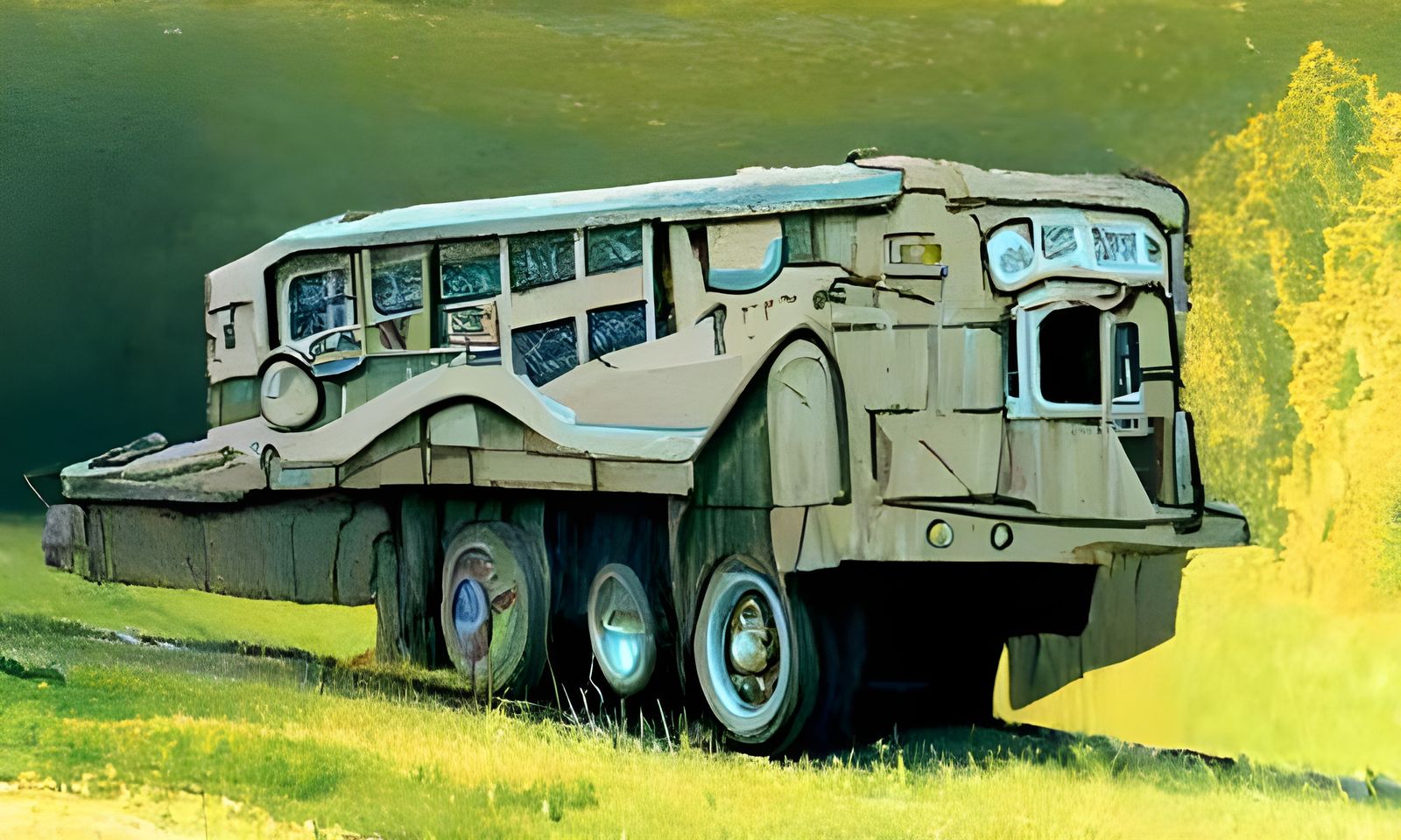 Dystopian School Bus - AI Generated Artwork - NightCafe Creator