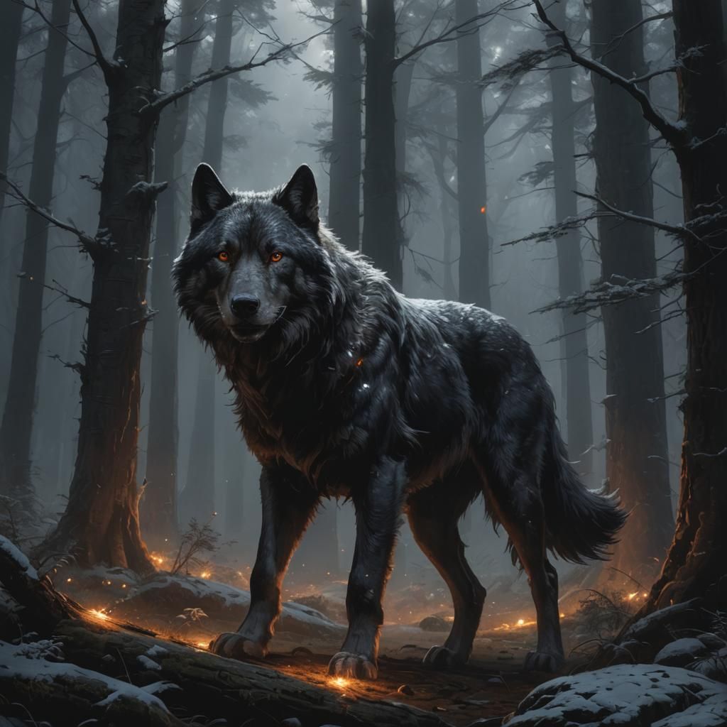 Shadow Wolf - AI Generated Artwork - NightCafe Creator