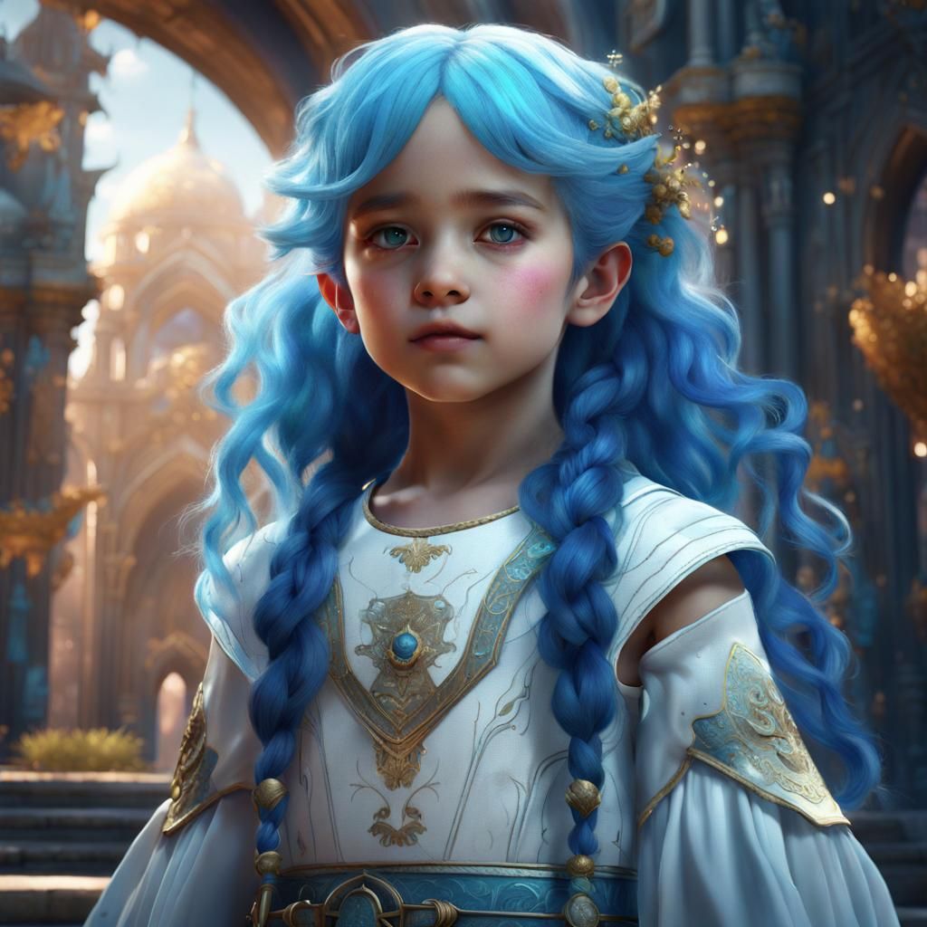 Blue-Haired Princess - AI Generated Artwork - NightCafe Creator
