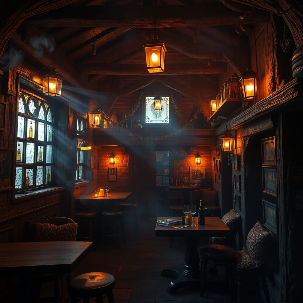 Mystical Tavern in Ancient, Earthy Style - AI Art
