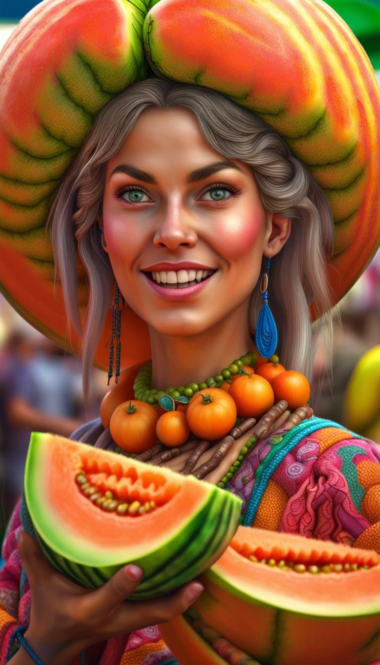 Farmers Market: Try my Melons - AI Generated Artwork - NightCafe Creator