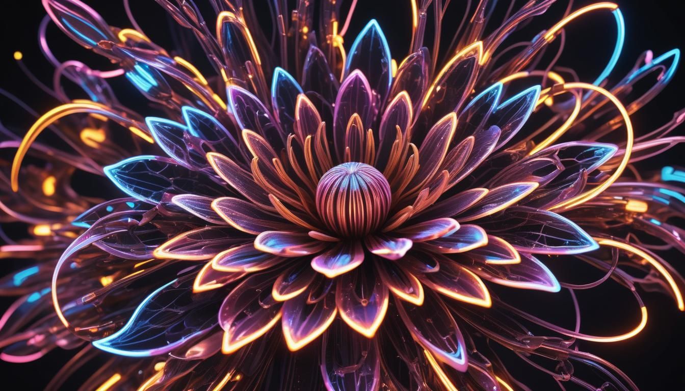 a mesmerizing image of a cybernetic flower - AI Generated Artwork ...