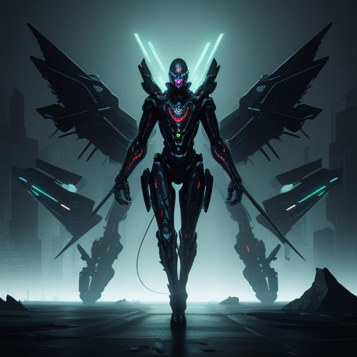 Space Nephilim - Cyberpunk Alien Hybrid in Futuristic Citysc...