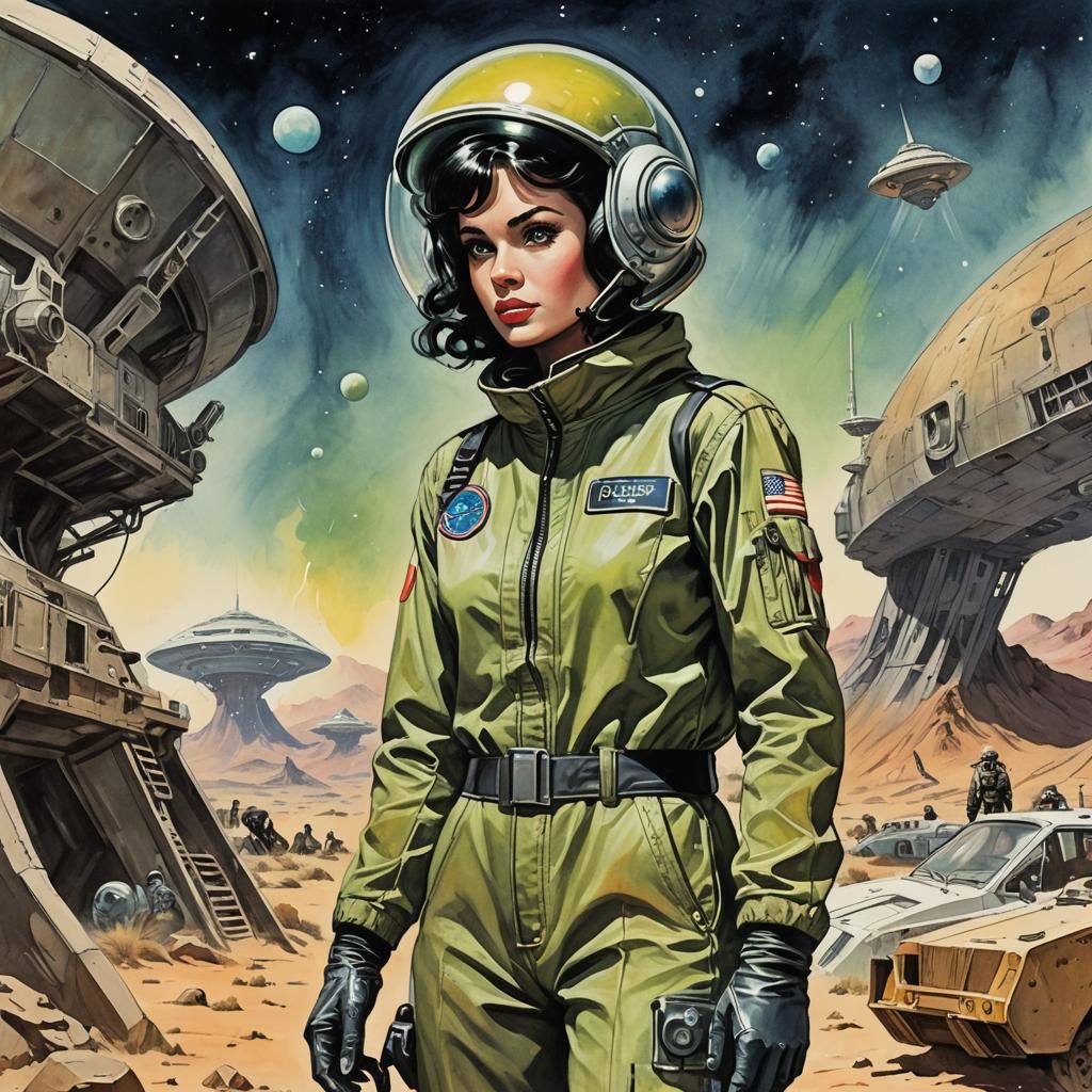 Pulp sci fi cover - AI Generated Artwork - NightCafe Creator