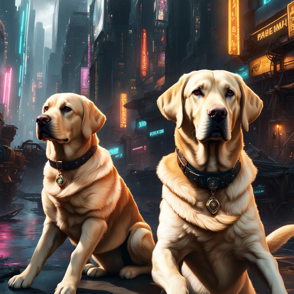 Golden Labrador Retriever dogs - AI Generated Artwork - NightCafe Creator