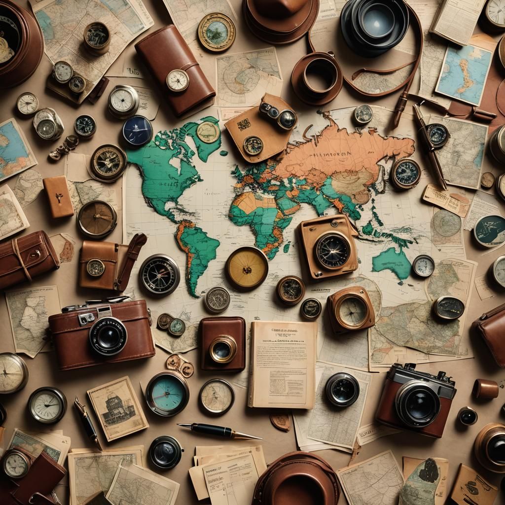 Old traveler accessories - AI Generated Artwork - NightCafe Creator