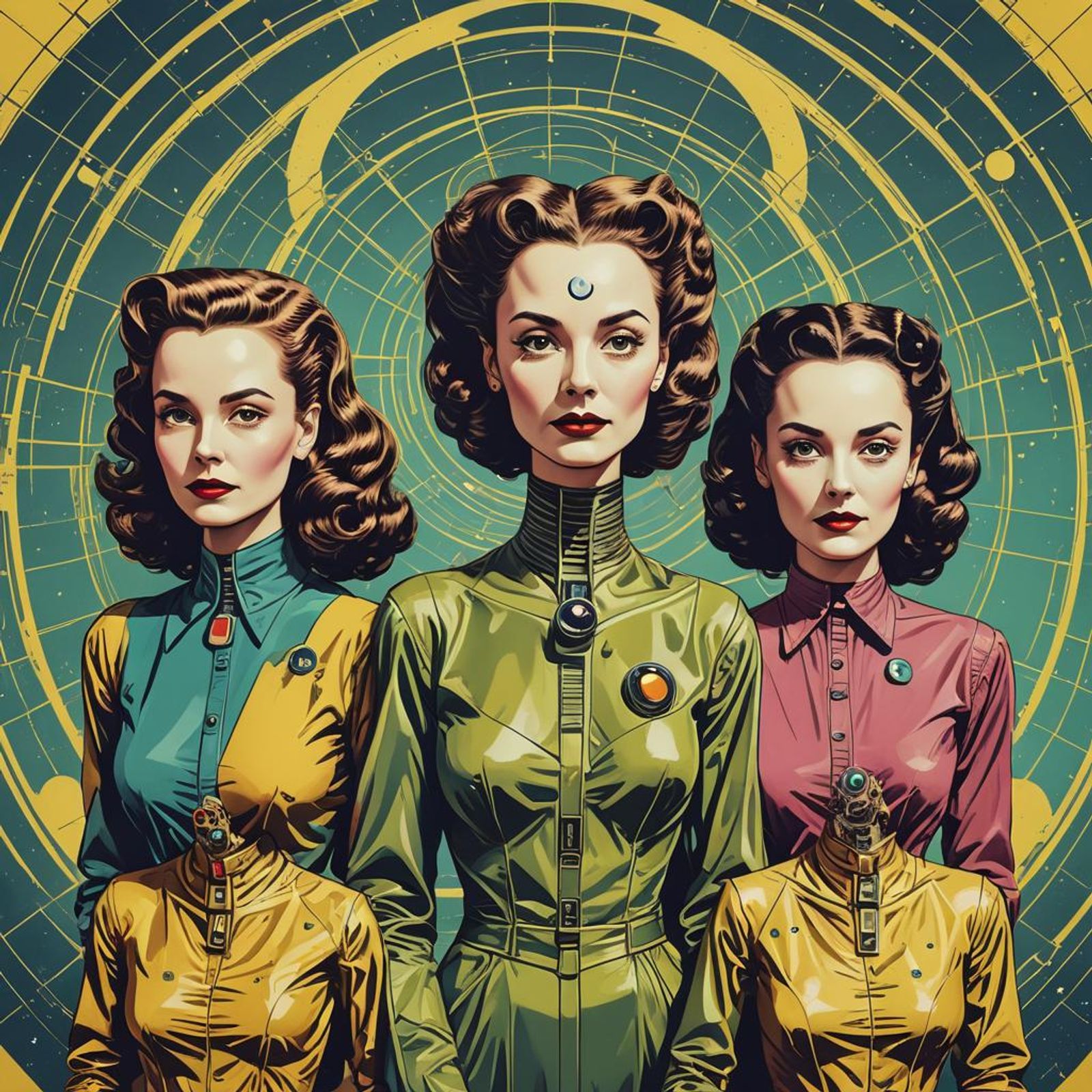 female Aliens that look like characters in 1940's Nior films with 40's ...
