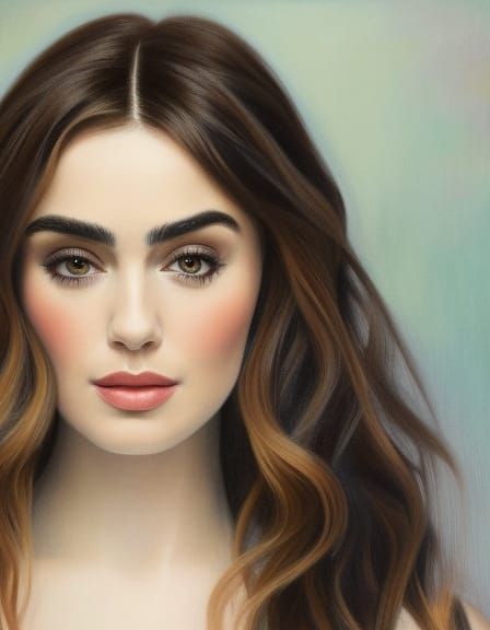 Lily Collins - AI Generated Artwork - NightCafe Creator