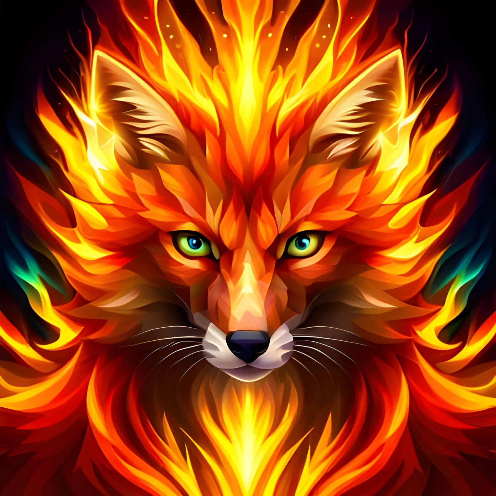 Fiery flaming fox - AI Generated Artwork - NightCafe Creator