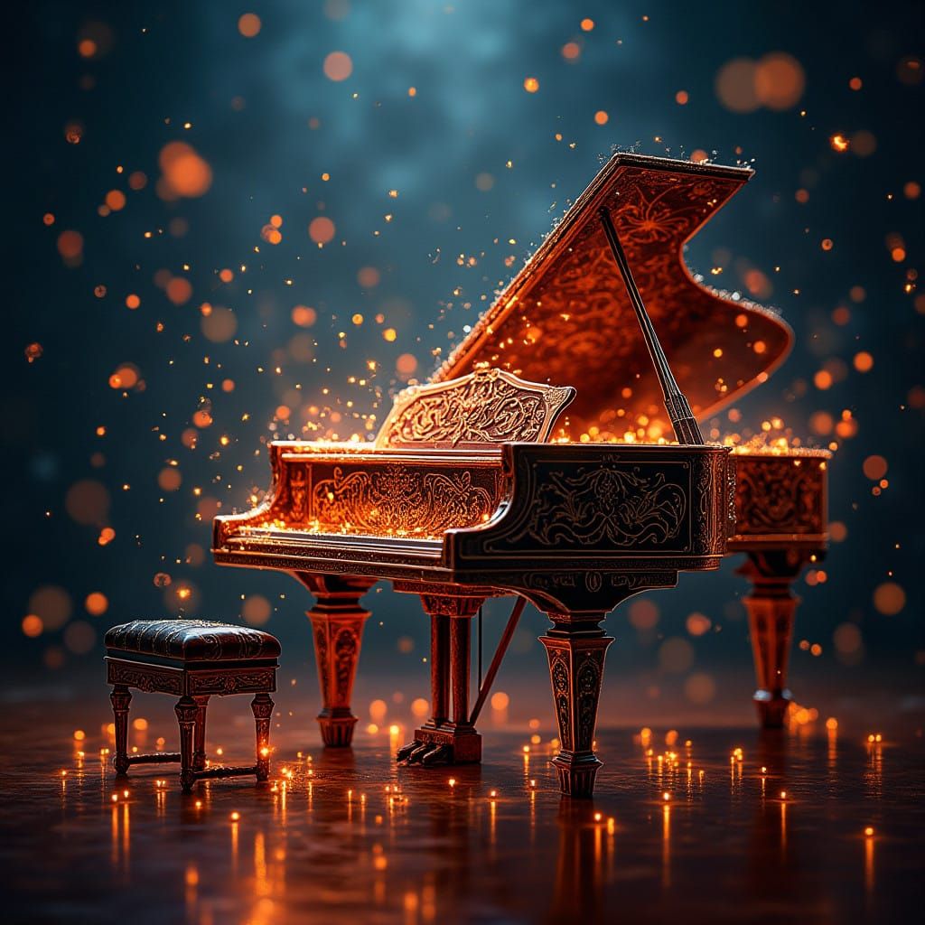 Ethereal Instruments in Celestial Settings - AI Art