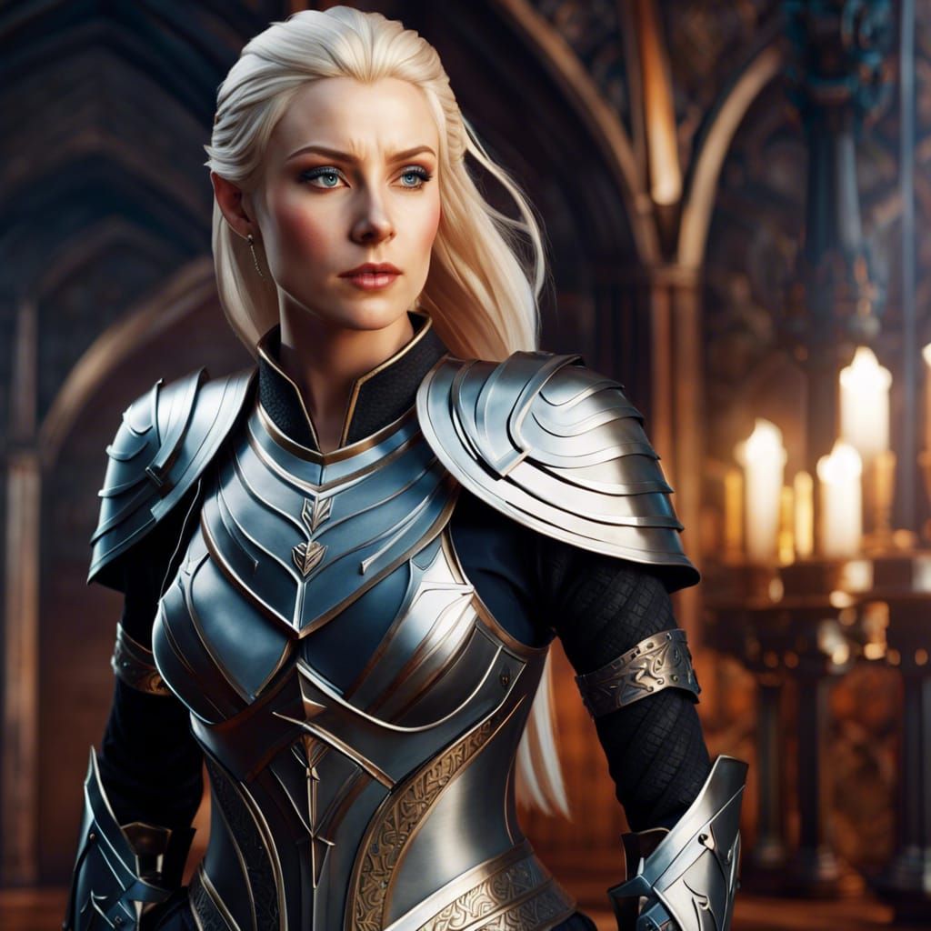 High elf in Plate armor - AI Generated Artwork - NightCafe Creator