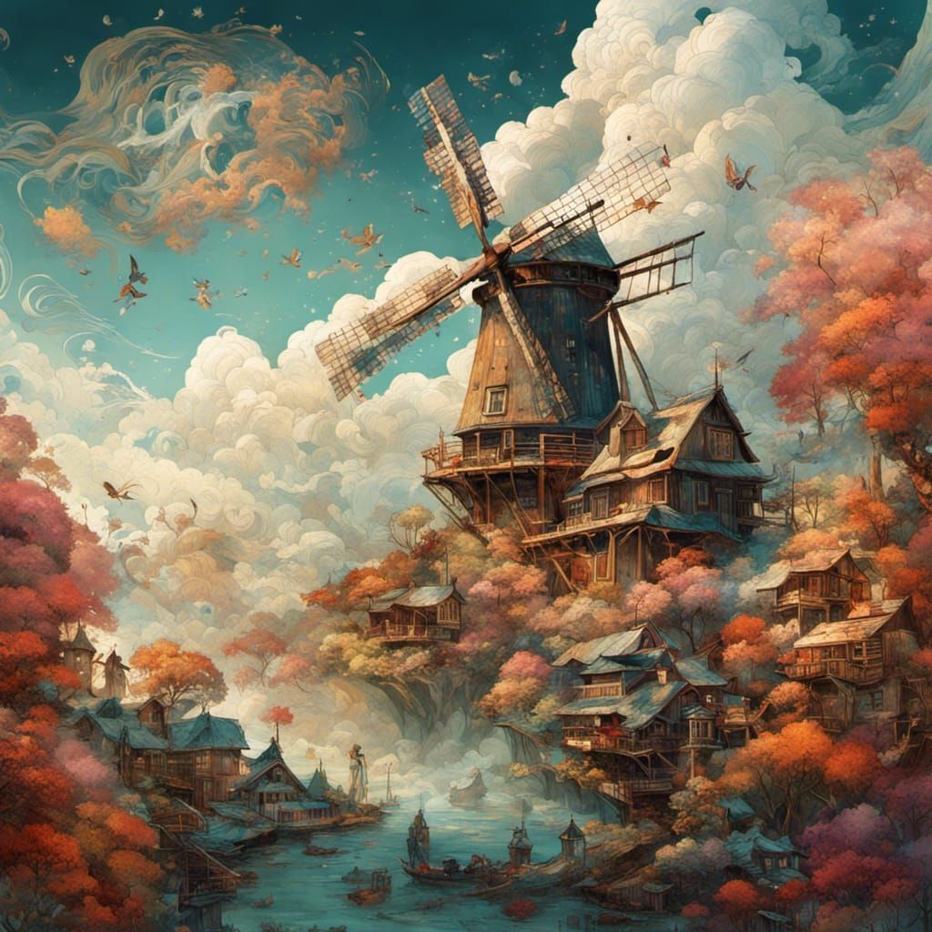 Windmill - AI Generated Artwork - NightCafe Creator