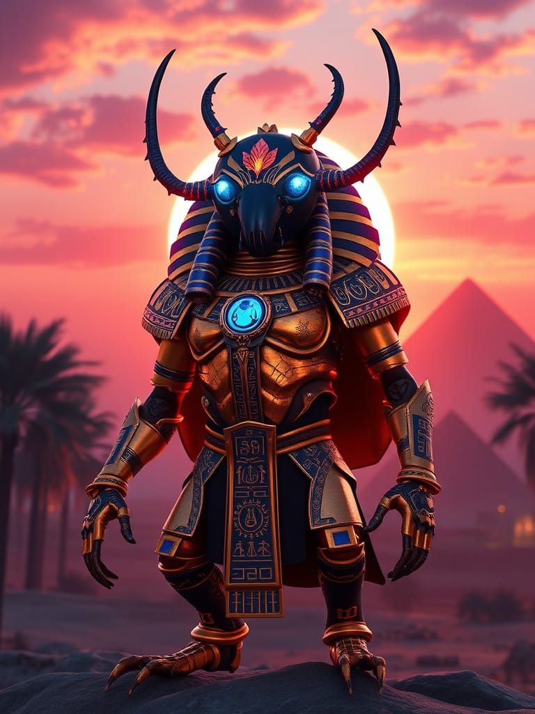 Countrinamals - Egypt - Egyptian Sun God as a Humanoid Scara...