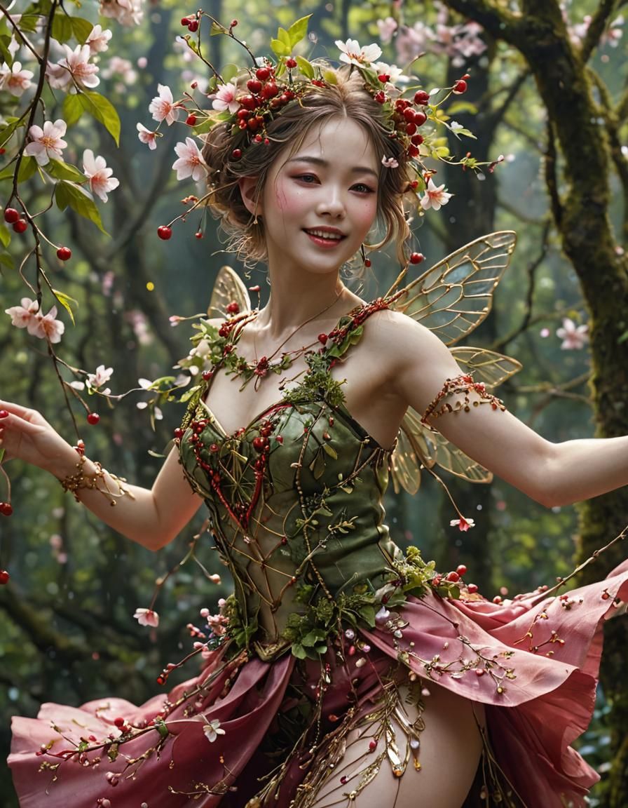 Cherry fairy - AI Generated Artwork - NightCafe Creator