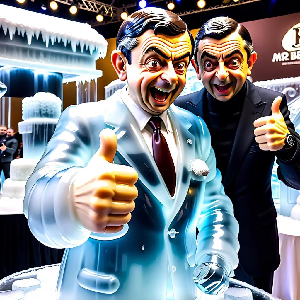 Mr. Bean meets Frozen Bean - AI Generated Artwork - NightCafe Creator