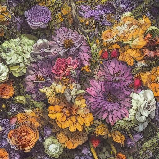 Secret flower garden intricate details, HDR, beautifully shot ...